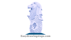 10 Easy Steps to Draw Merlion Drawing - Easy Drawing