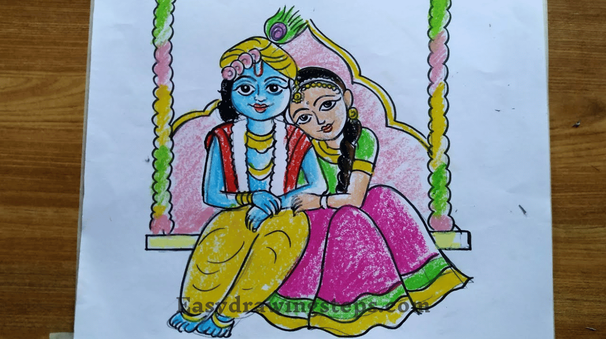 10 Easy Steps to Draw Radha Rani Drawing - Easy Drawing