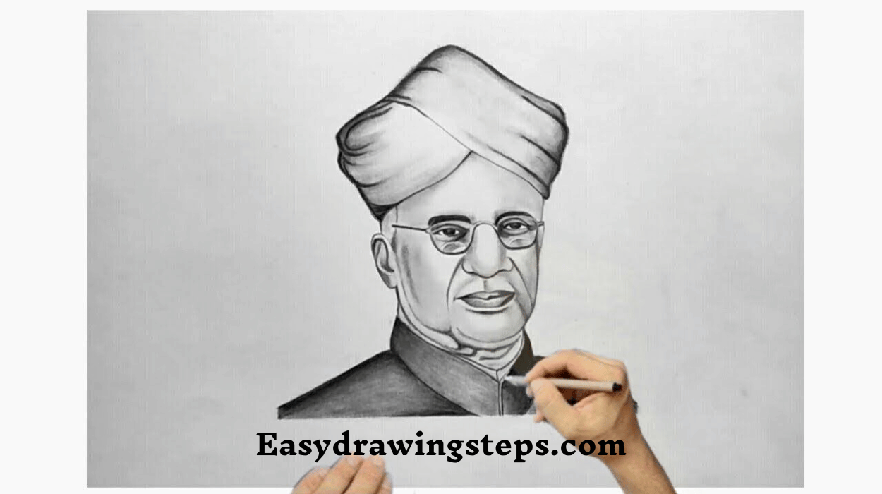 10 Easy Steps to Draw Sarvepalli Radhakrishnan Drawing - Easy Drawing