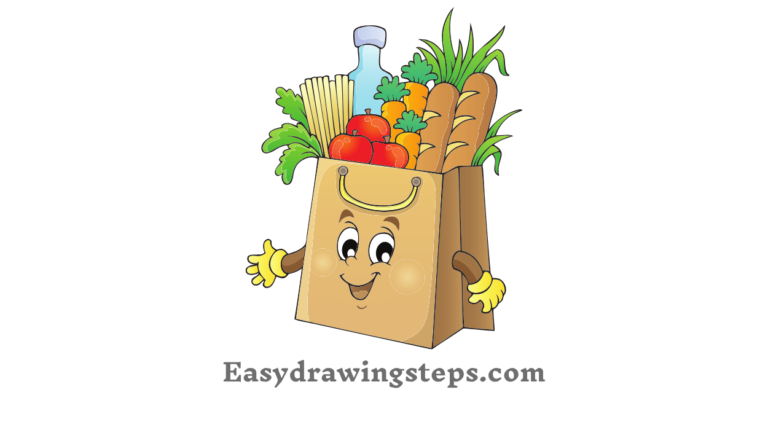 10 Easy Steps to Draw Shopping Bag Drawing - Easy Drawing