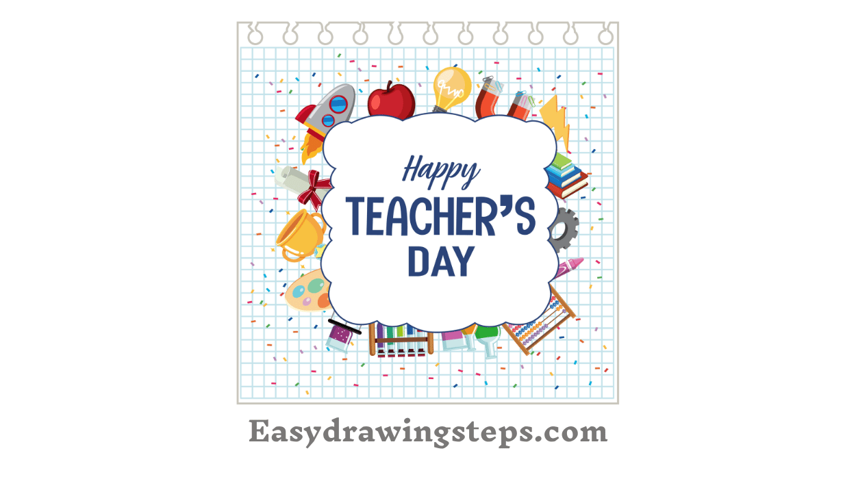 10 Easy Steps to Draw Teachers Day Card Drawing - Easy Drawing