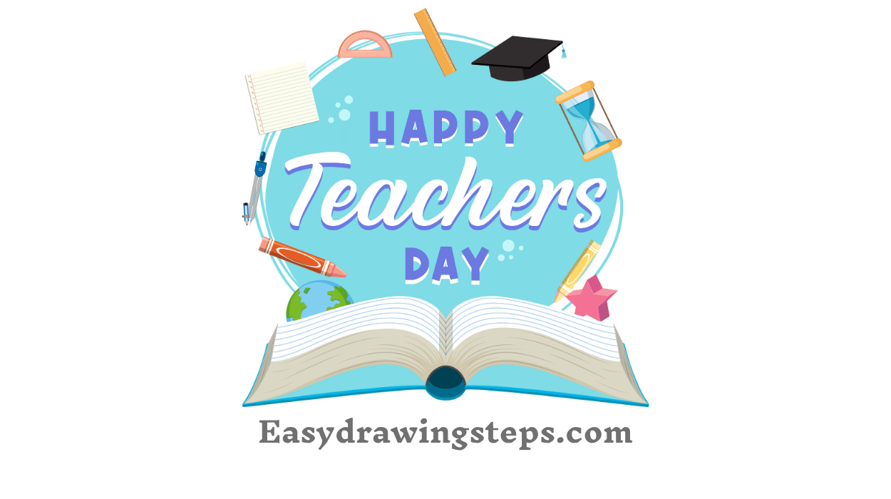 10 Easy Steps to Draw Teachers Day Card Drawing - Easy Drawing