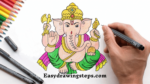 10 Easy Steps to Draw Vinayaka Drawing - Easy Drawing