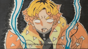 10 Easy Steps to Draw Zenitsu Drawing - Easy Drawing