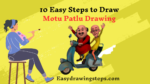 10 Easy Steps to Draw Motu Patlu Drawing - Easy Drawing