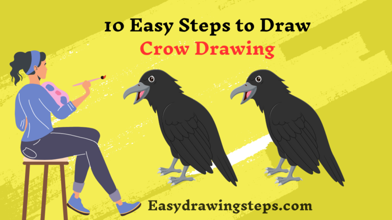 10 Easy Steps to Draw a Crow Drawing - Easy Drawing